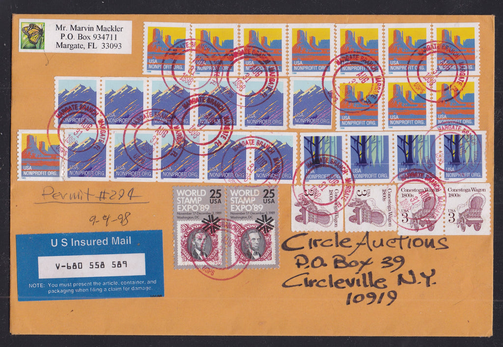 # Bulk Rate Usage (1998) - Coil strips on Parcel Mailer – Robs Stamp ...